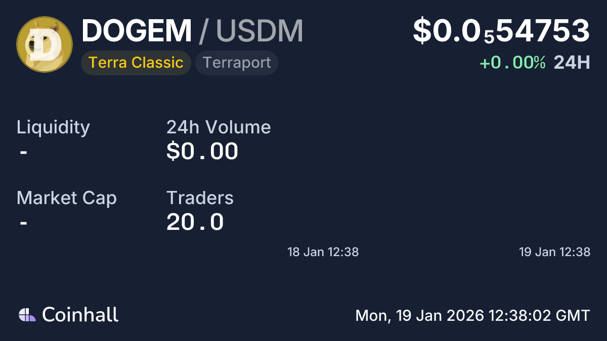 DOGEM Price: $0.000051099 USD | Coinhall - Live Price & Charts